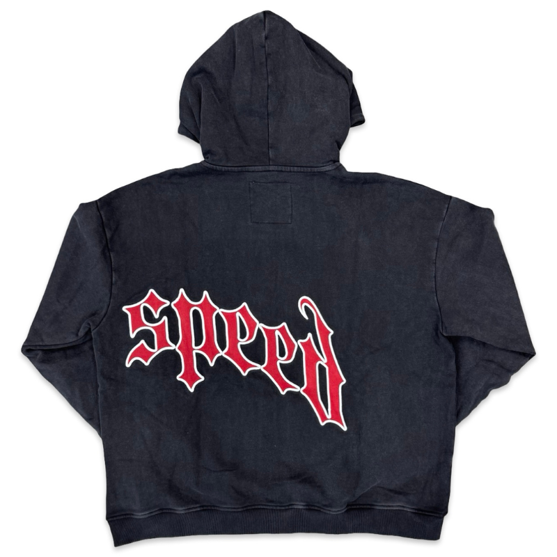 Godspeed OG Logo V2 Zip Up Hoodie Washed Black/Red – Sole By Style