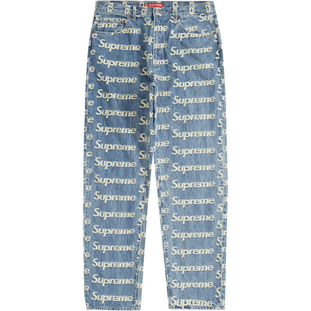 Supreme Frayed Logos Regular Jean Blue – Sole By Style